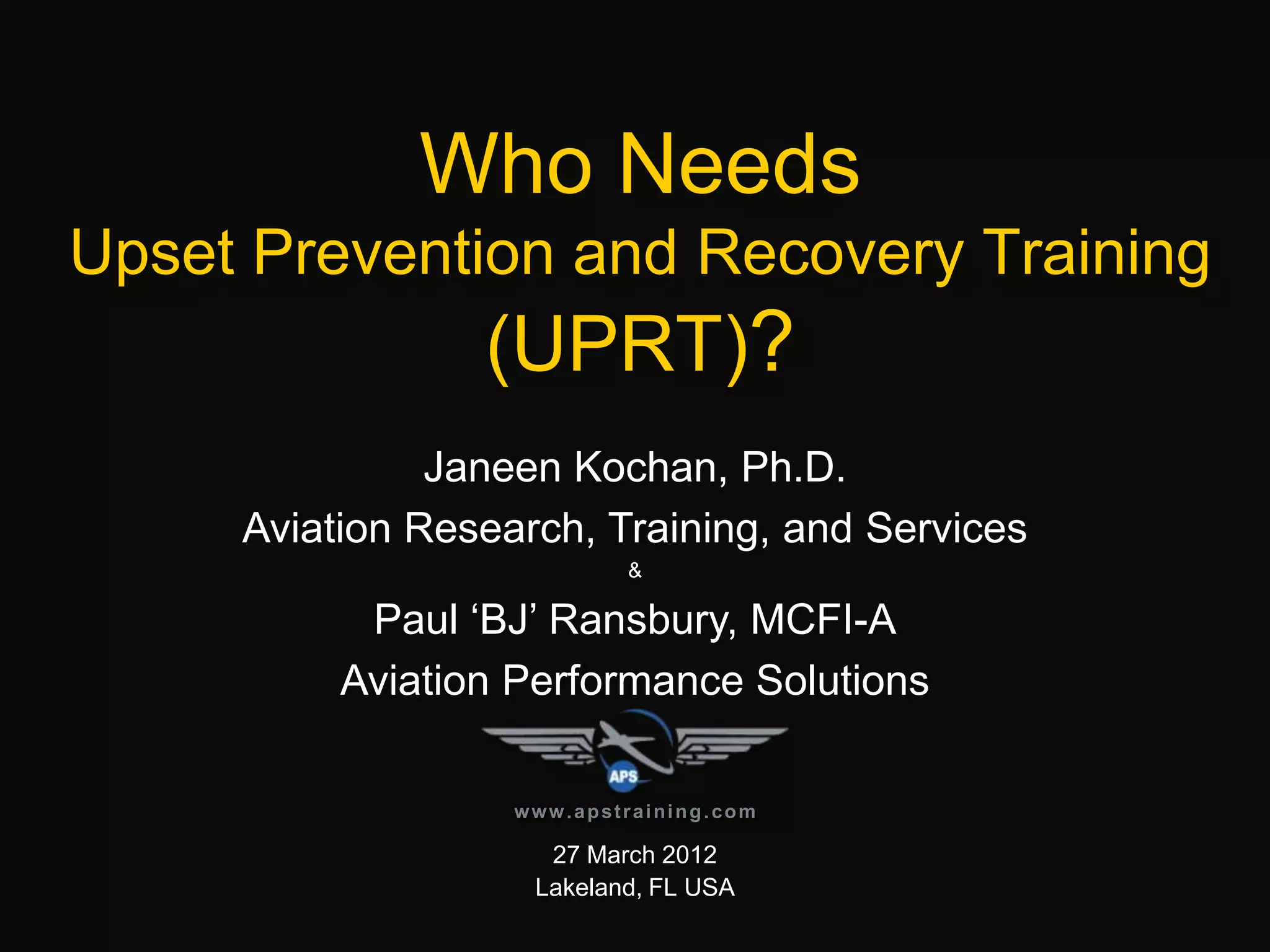 Upset Prevention and Recovery | PPTX