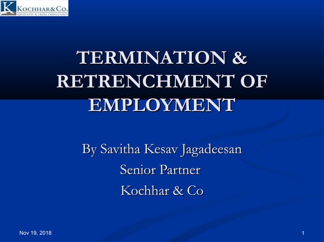 Retrenchment and termination | PPT | Law