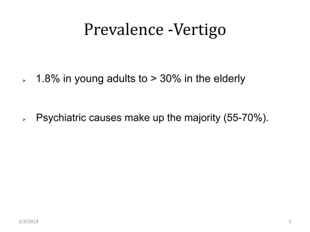 APPROACH TO VERTIGO | PPTX | Brain and Nervous System Disorders ...