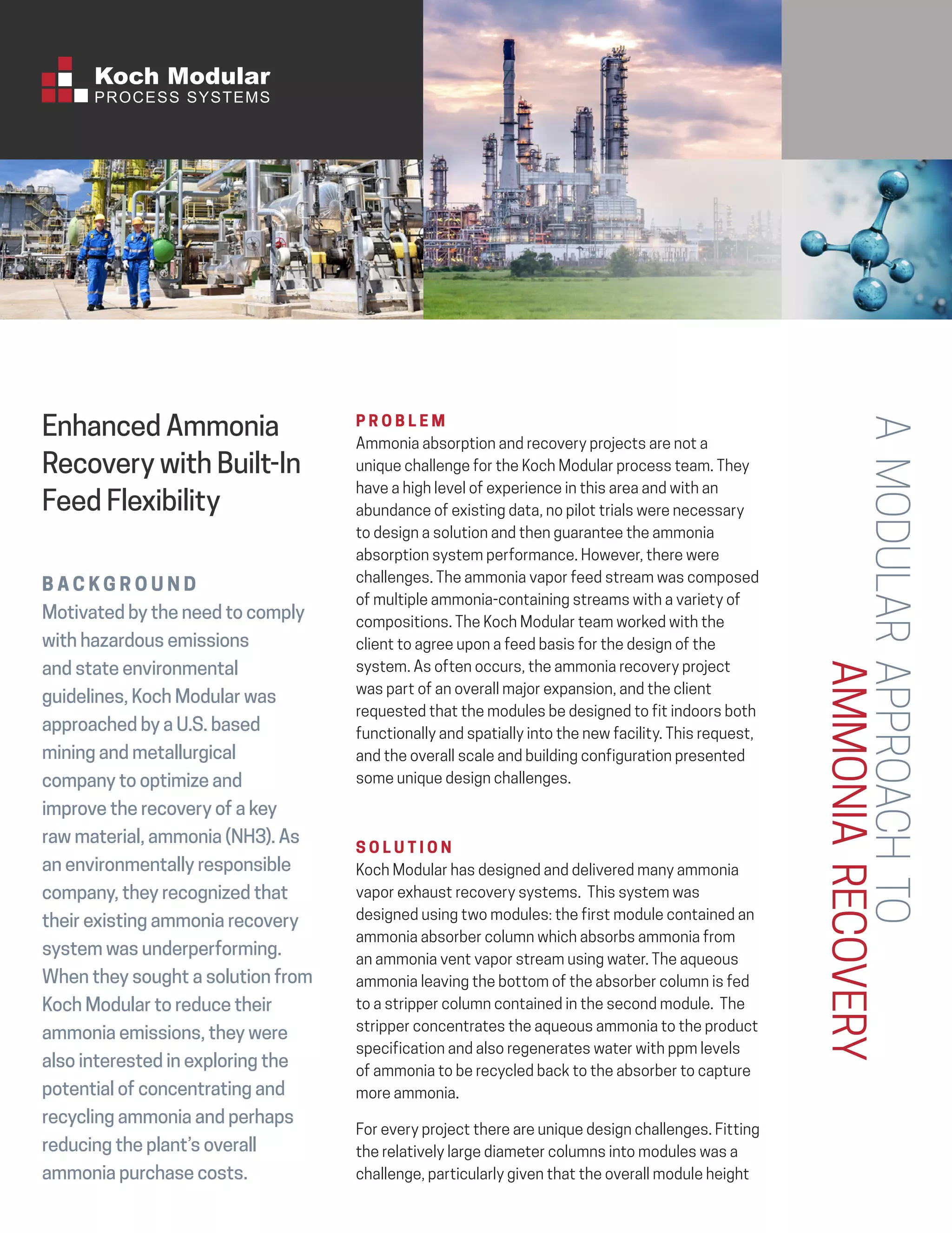 Case Study - Ammonia Recovery | PDF | Chemistry | Science