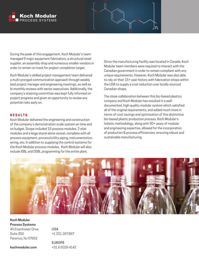 Case Study - A Modular Approach to Bio-Based Plastic | PDF