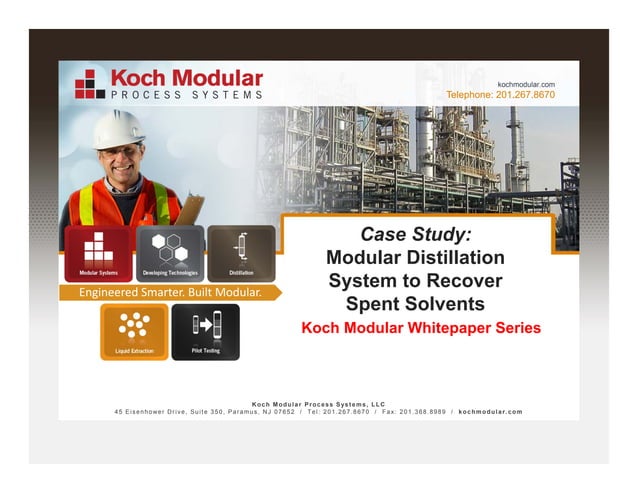 Case Study: Modular Distillation System to Recover Spent Solvents | PDF | Manufacturing Industry ...