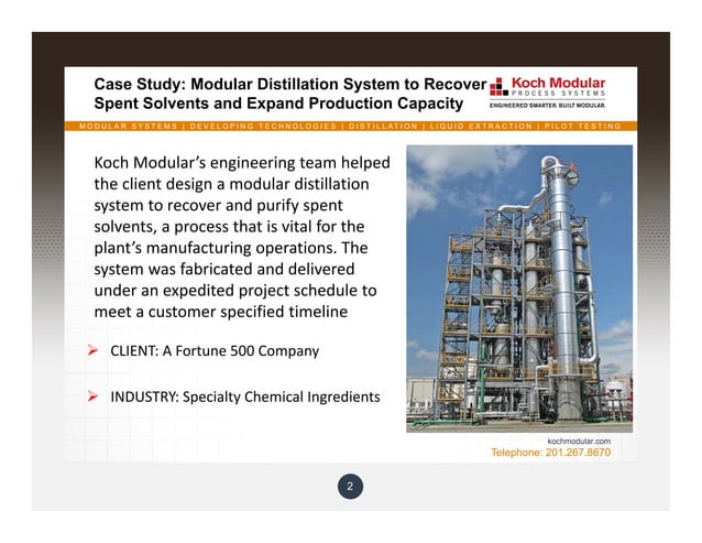 Case Study: Modular Distillation System to Recover Spent Solvents | PDF ...