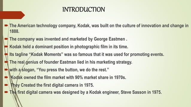 Kodak | PPTX | Cameras and Camcorders | Consumer Electronics