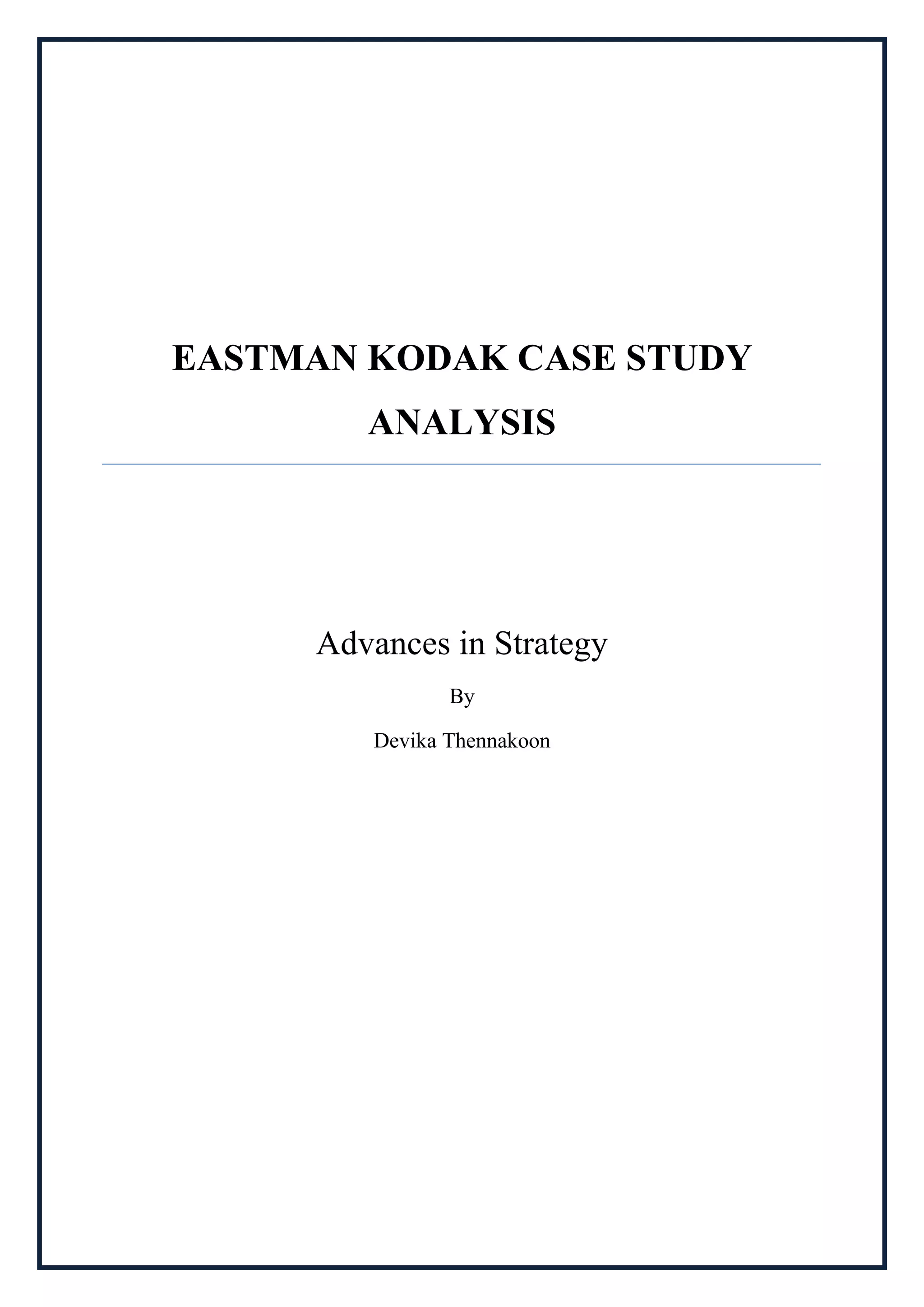 Kodak case analysis | PDF
