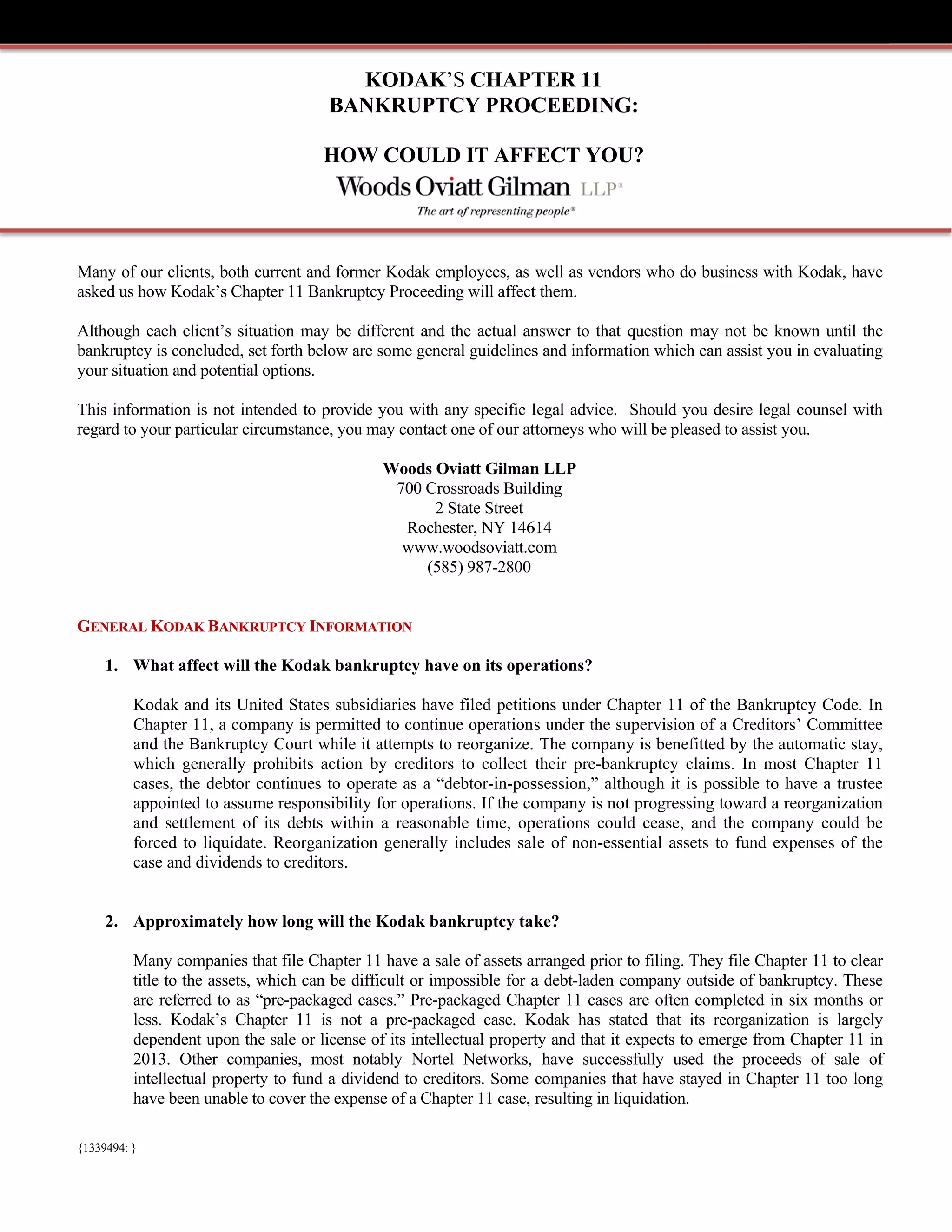Kodak Bankruptcy Answers | PDF | Bankruptcy | Business Banking & Finance