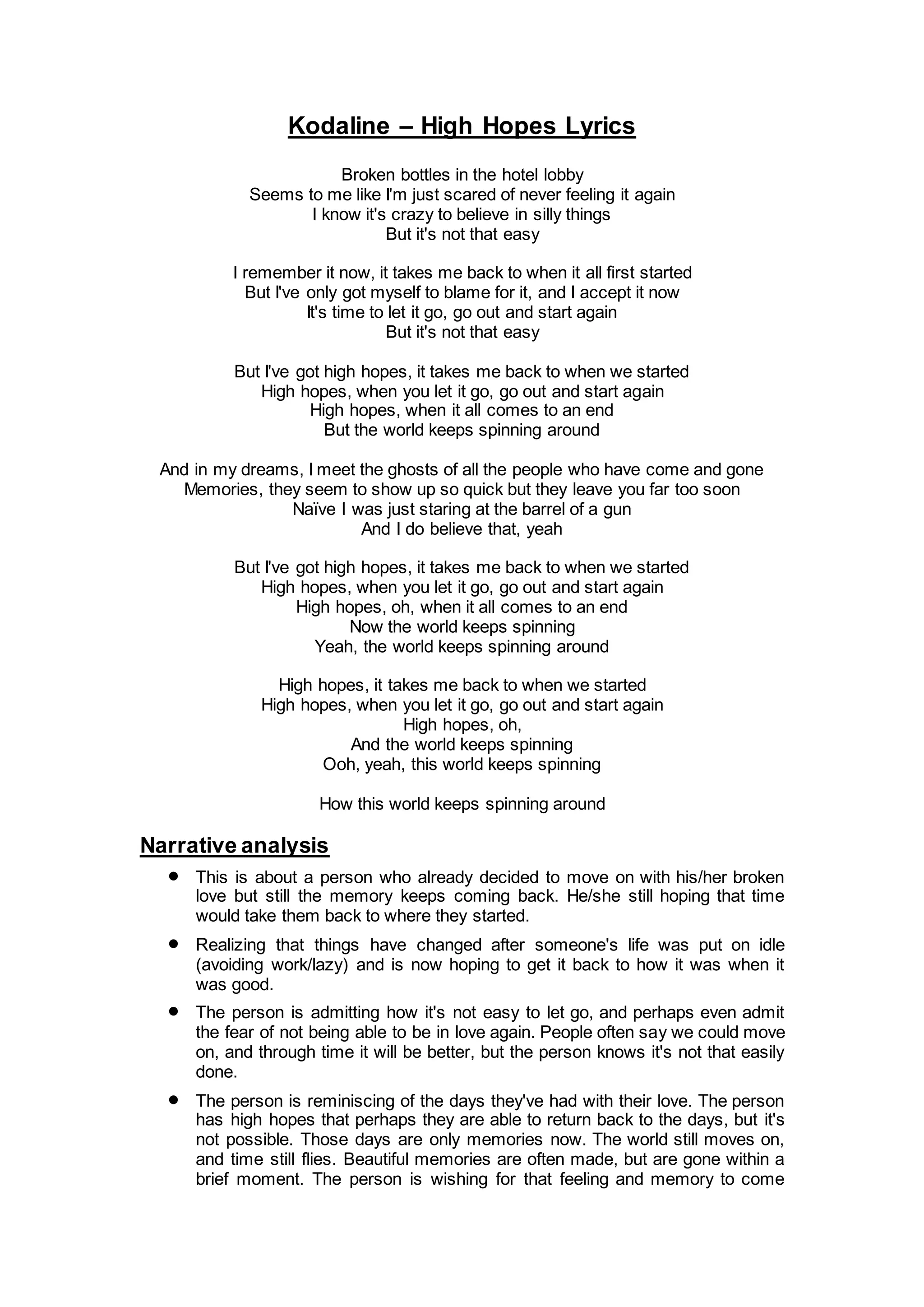 Kodaline | DOCX