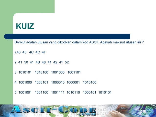 Kod binary amp_ascii | PPT