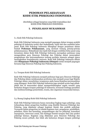 Kode etik psikologi pdf | PDF
