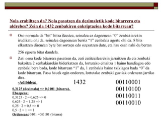 Kode bitarra eta ascii kodea | PPT
