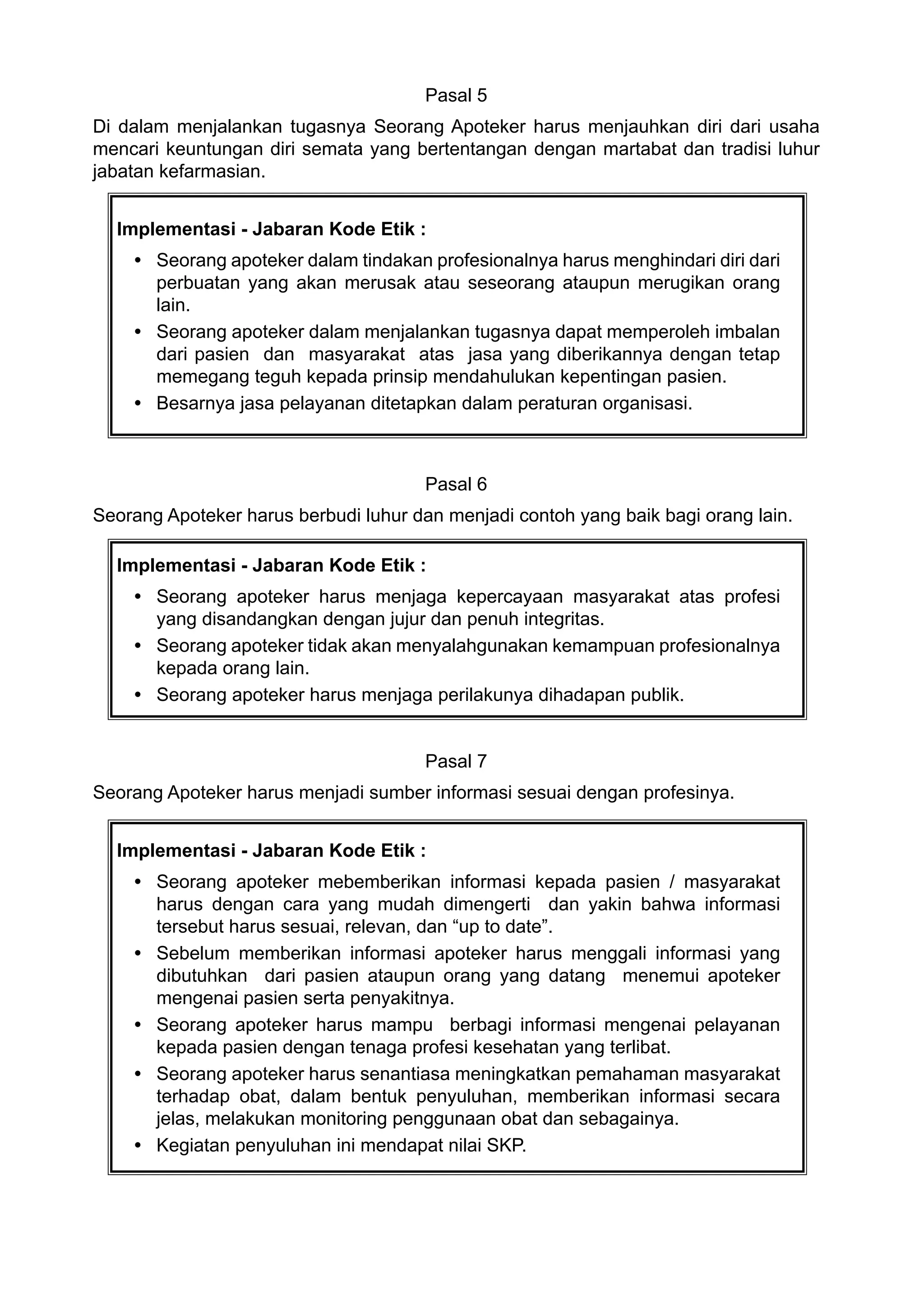 Kode etik apoteker indonesia | PDF