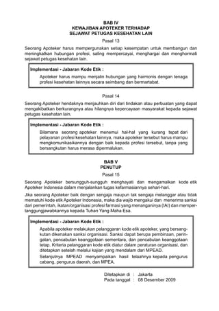Kode etik apoteker indonesia | PDF