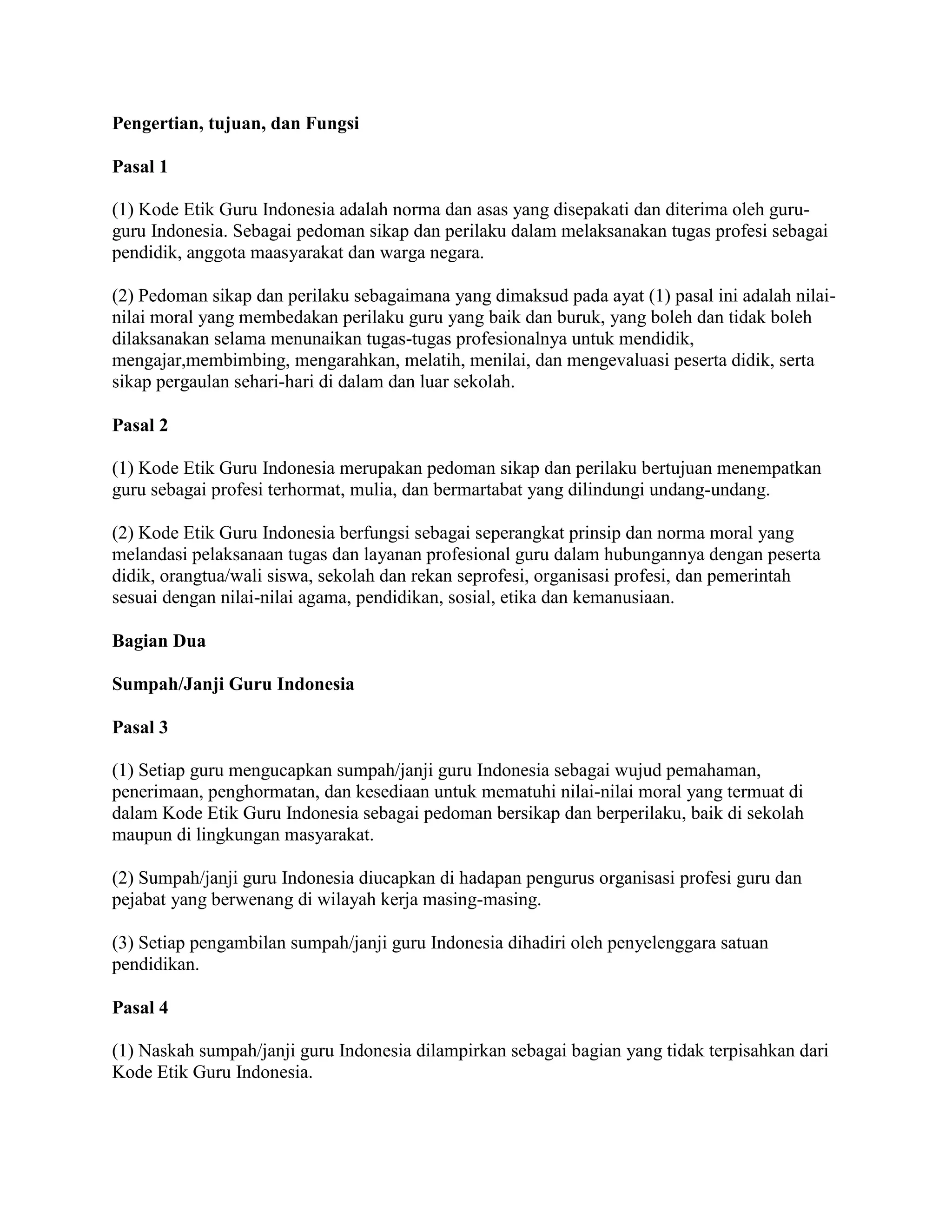 Kode etik guru indonesia | DOCX