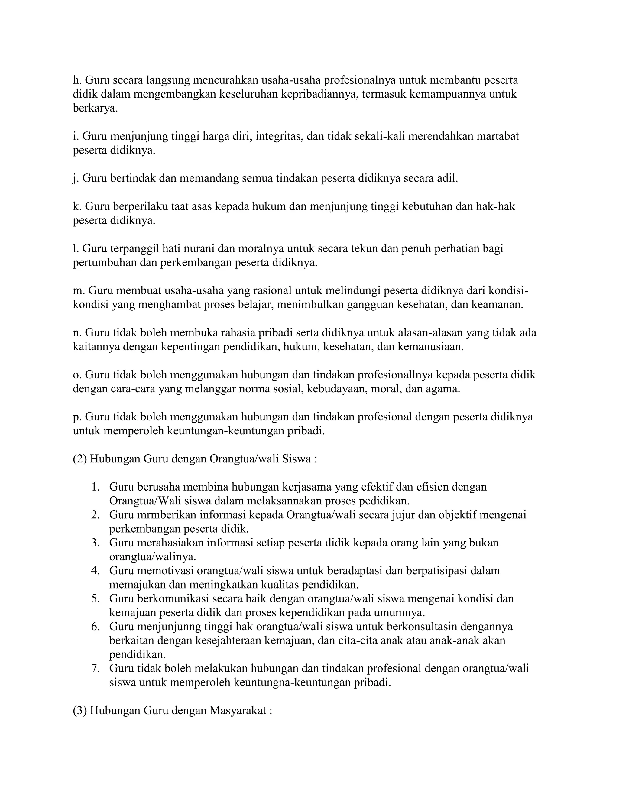 Kode etik guru indonesia | DOCX