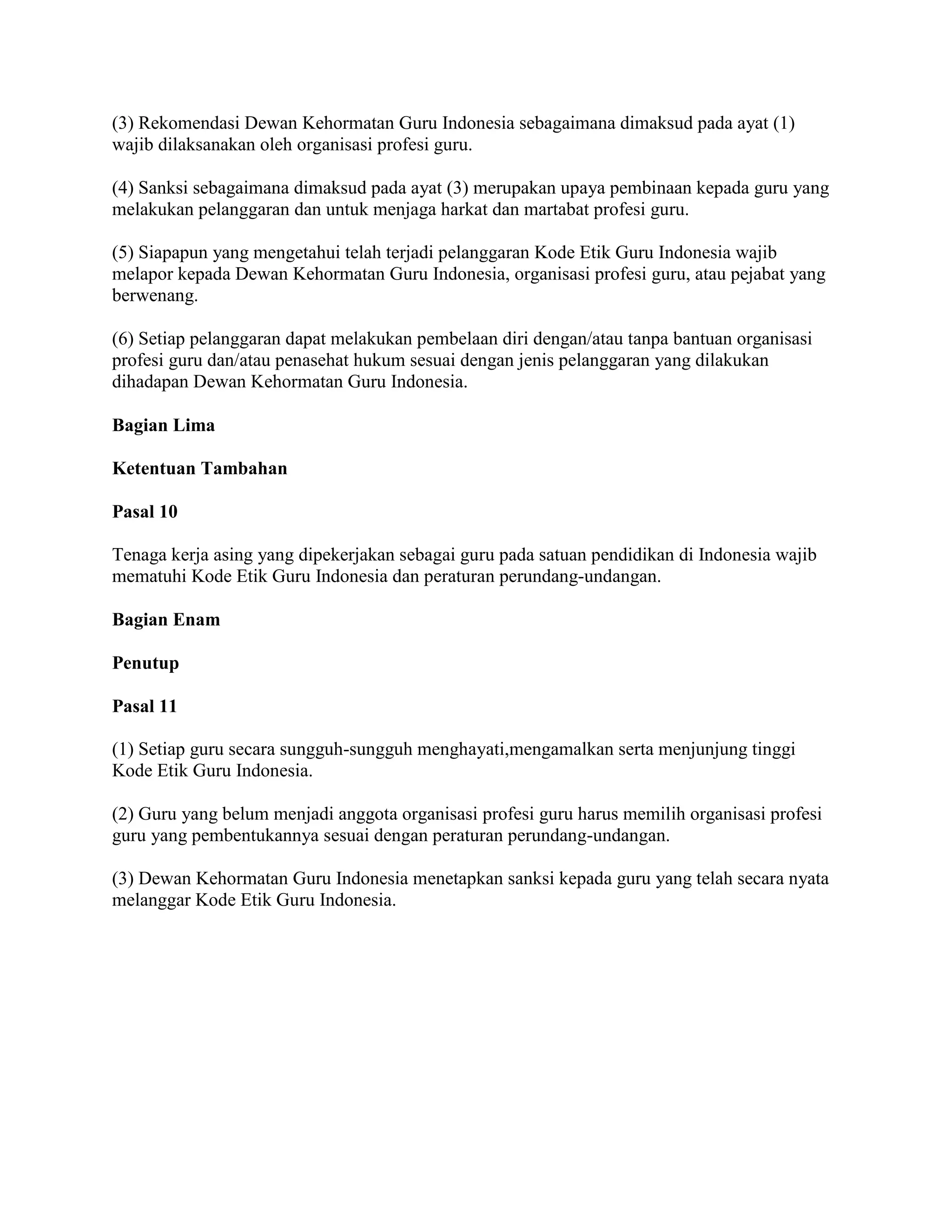 Kode etik guru indonesia | DOCX