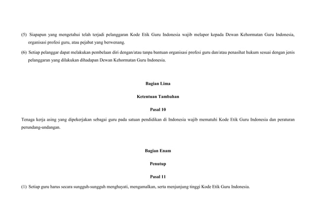 Kode etik guru indonesia | DOCX