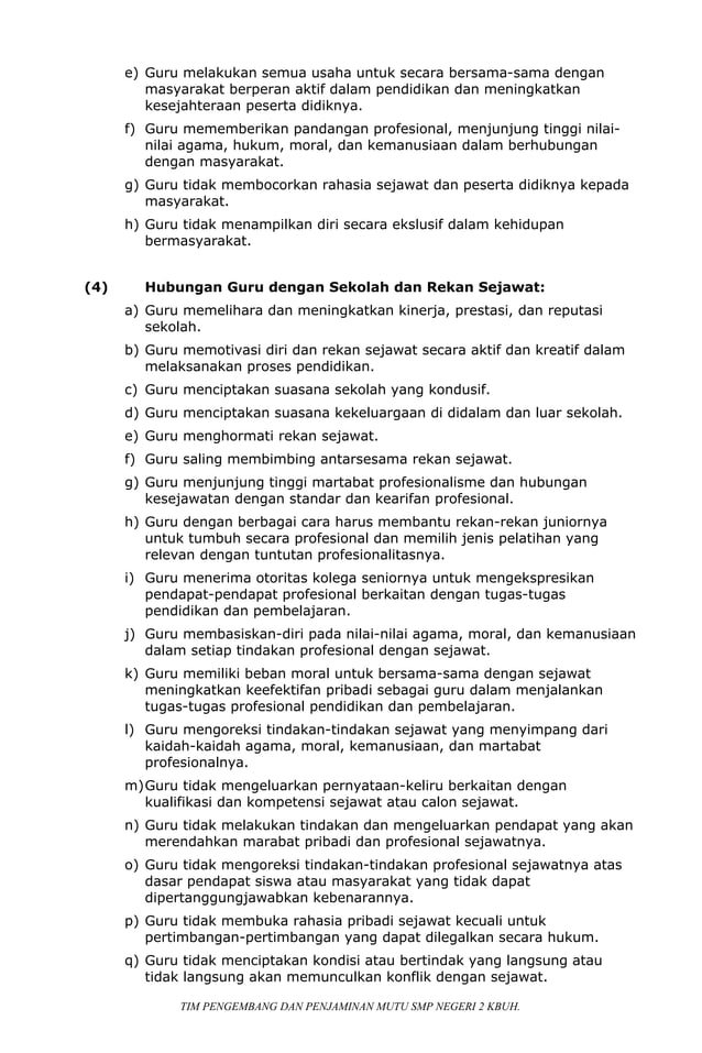 Kode etik guru indonesia | PDF