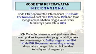 MATERI KODE ETIK KEPERAWATAN INDONESIA PPT | PPT