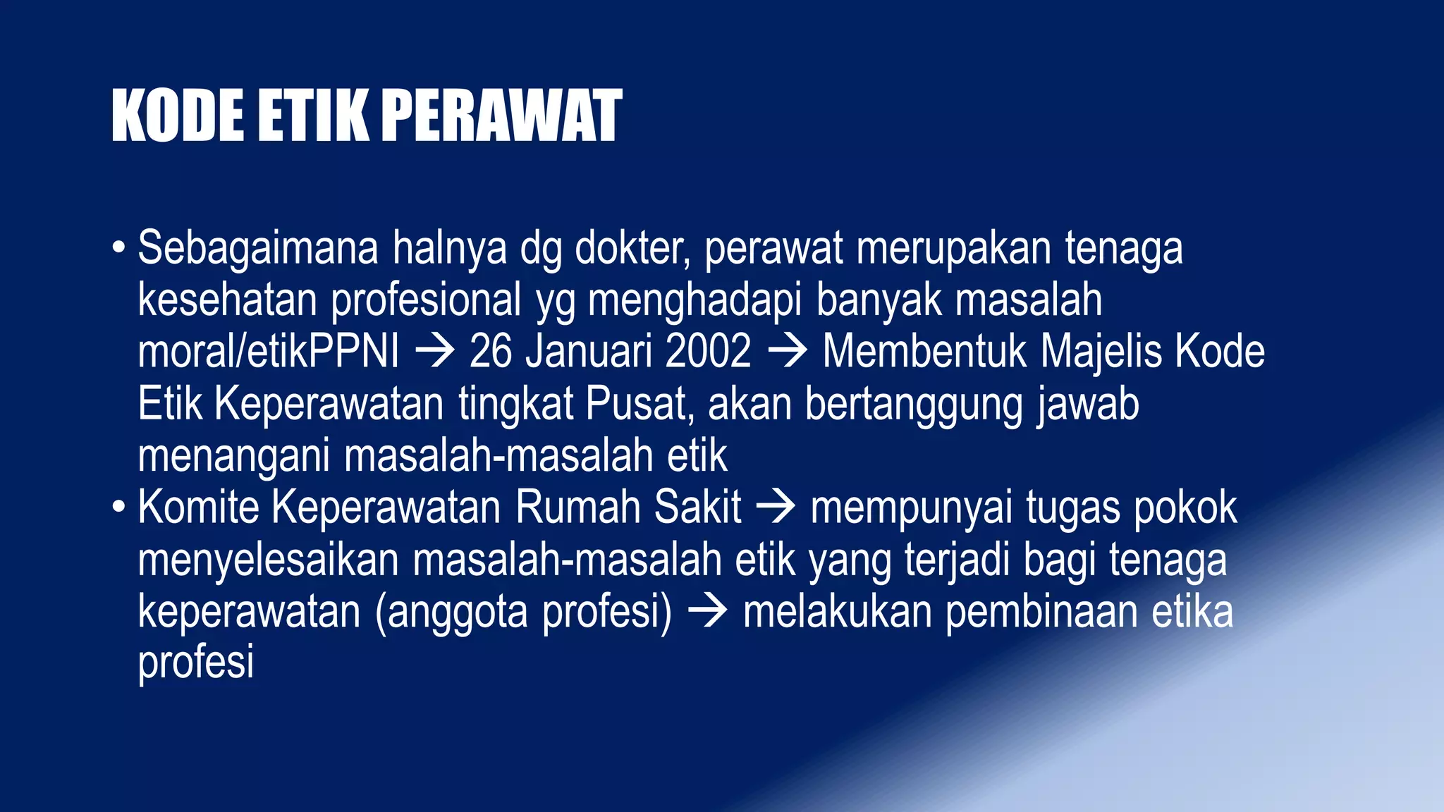 KODE ETIK KEPERAWATAN INDONESIA | PDF