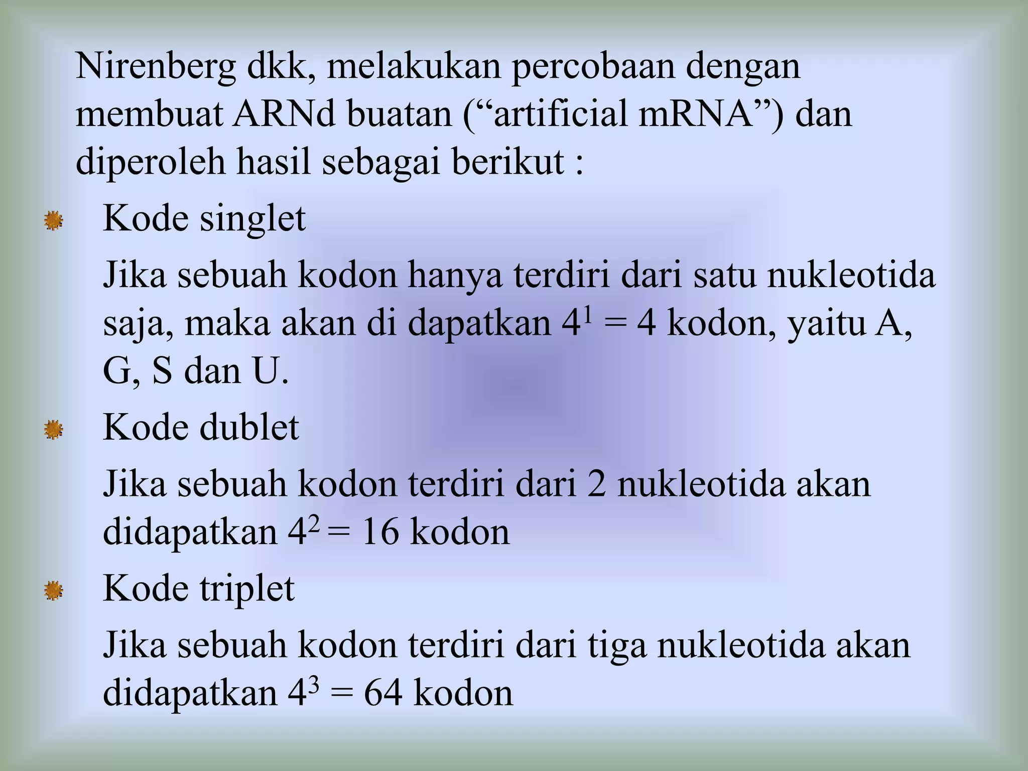 Kode genetik dan sintesis protein | PPTX