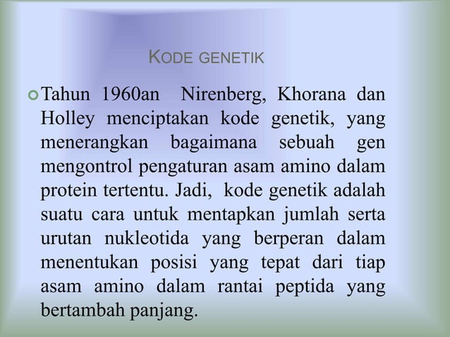 Kode genetik dan sintesis protein | PPTX