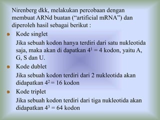 Kode genetik dan sintesis protein | PPTX