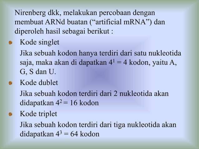 Kode genetik dan sintesis protein | PPTX