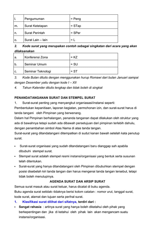 Kode kode surat | DOCX