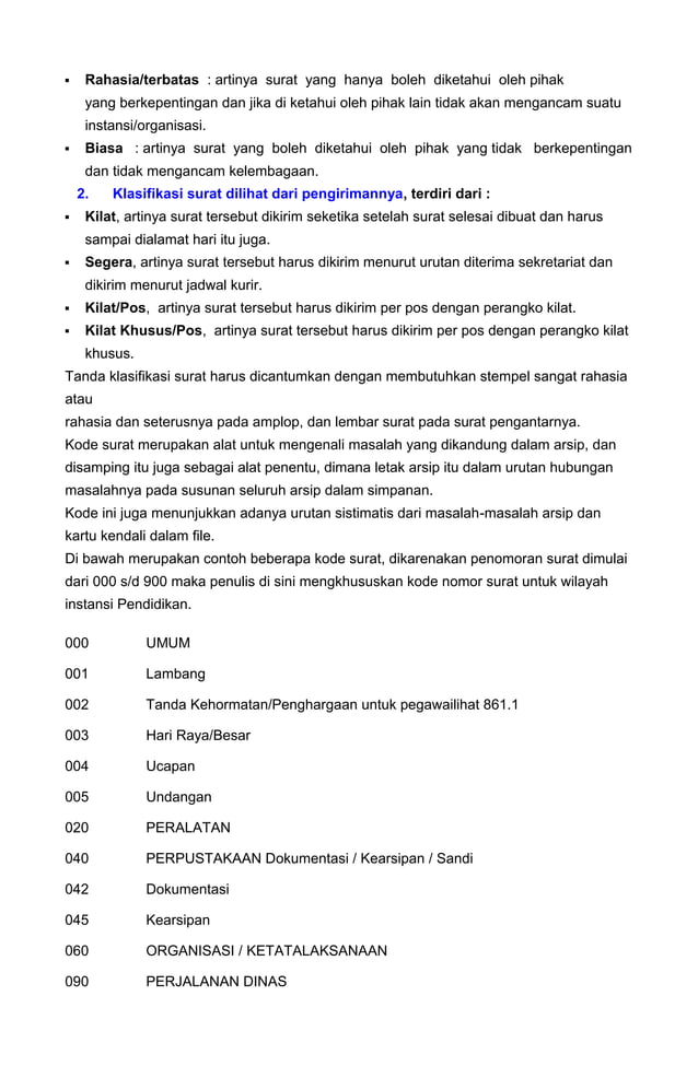 Kode kode surat | DOCX