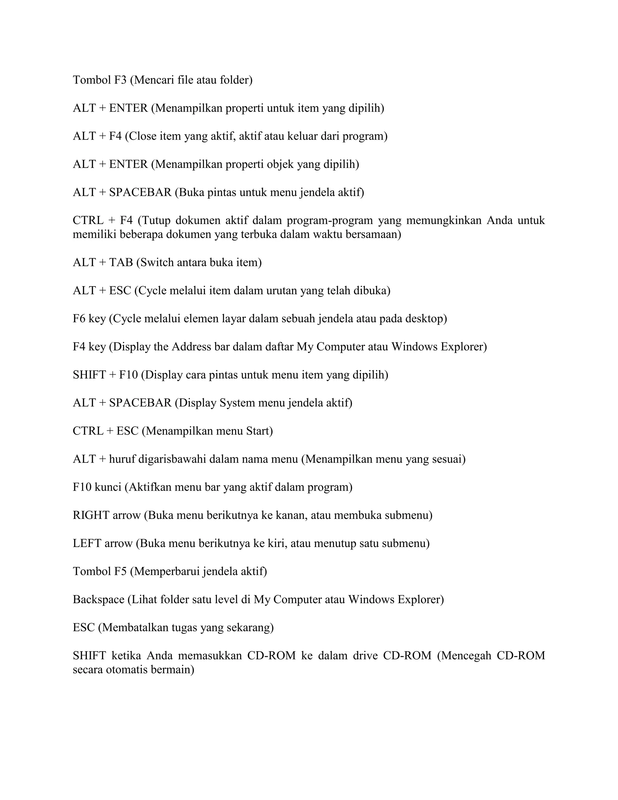 Kode rahasia keyboard laptop | DOCX