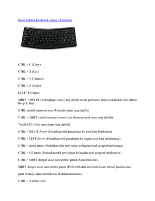Kode rahasia keyboard laptop | DOCX
