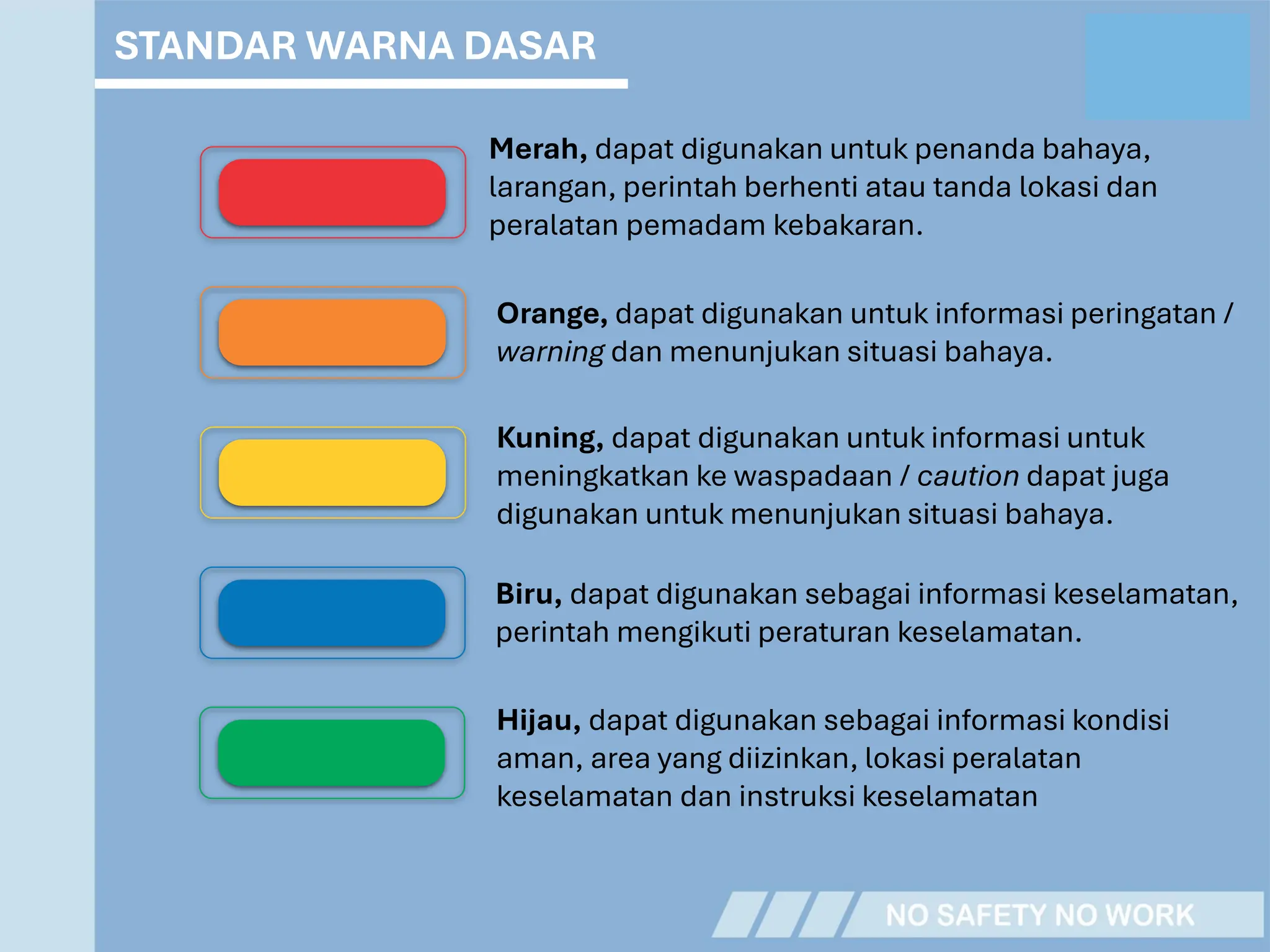 Kode tanda warna safety untuk rambu rambu keselamatan | PDF