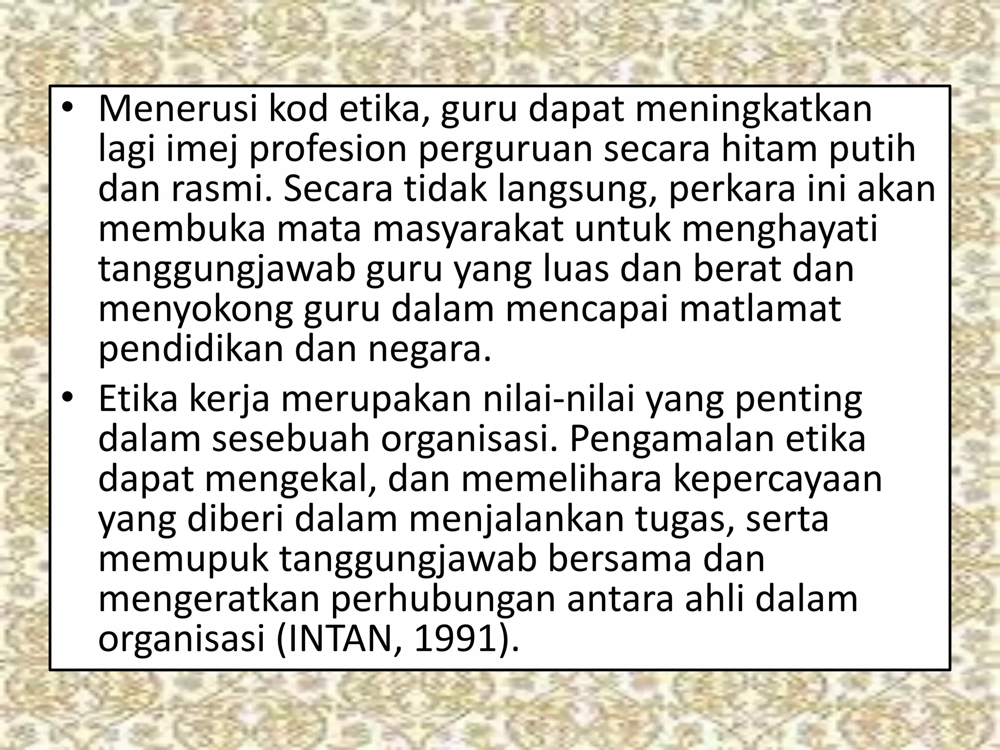 Kod etika profesion keguruan | PPTX