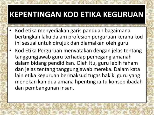 Kod etika profesion keguruan | PPTX