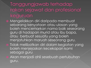 Kod etika profesion keguruan malaysia | PPTX