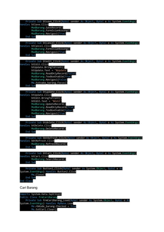 Kode vb.net | Databases | Computer Software and Applications