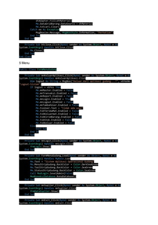 Kode vb.net | Databases | Computer Software and Applications
