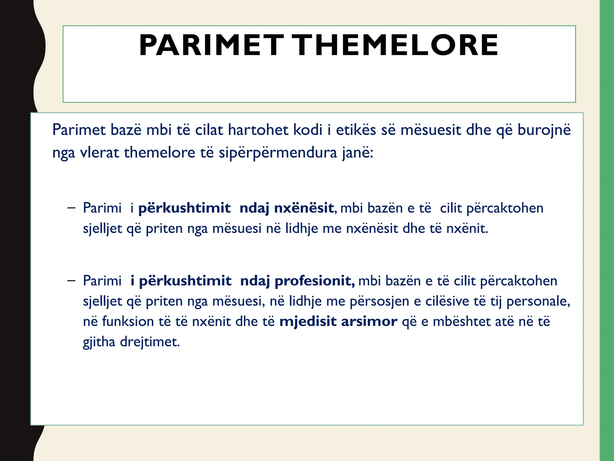 Kodi i etikes se mesuesit, prezantim PPT | PPTX