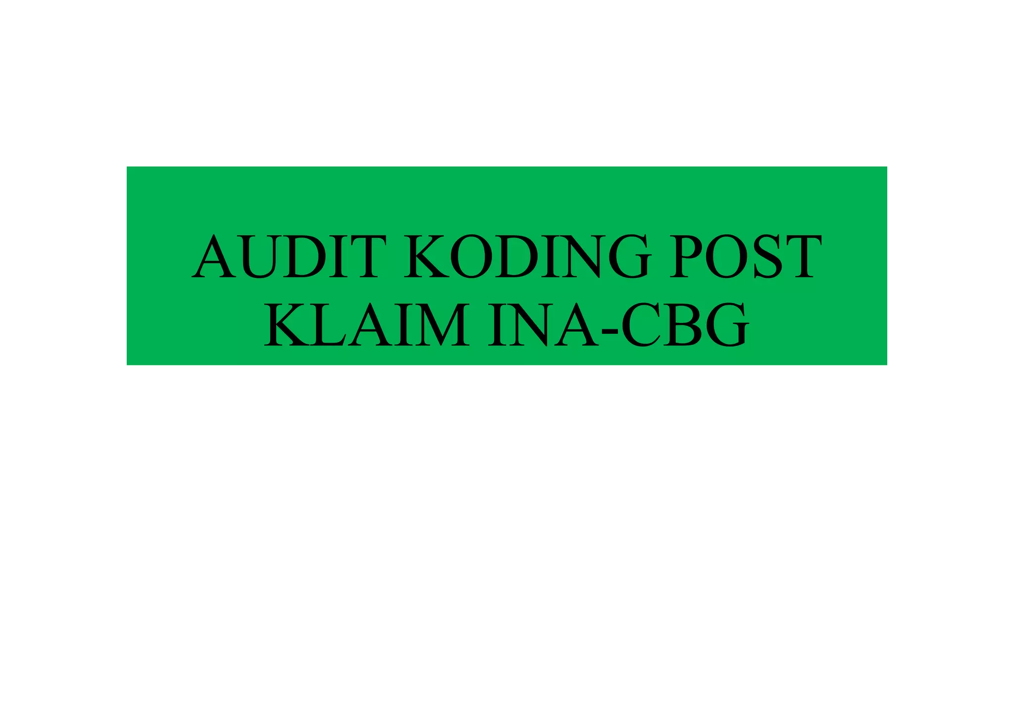 Koding INA-CBG | PDF