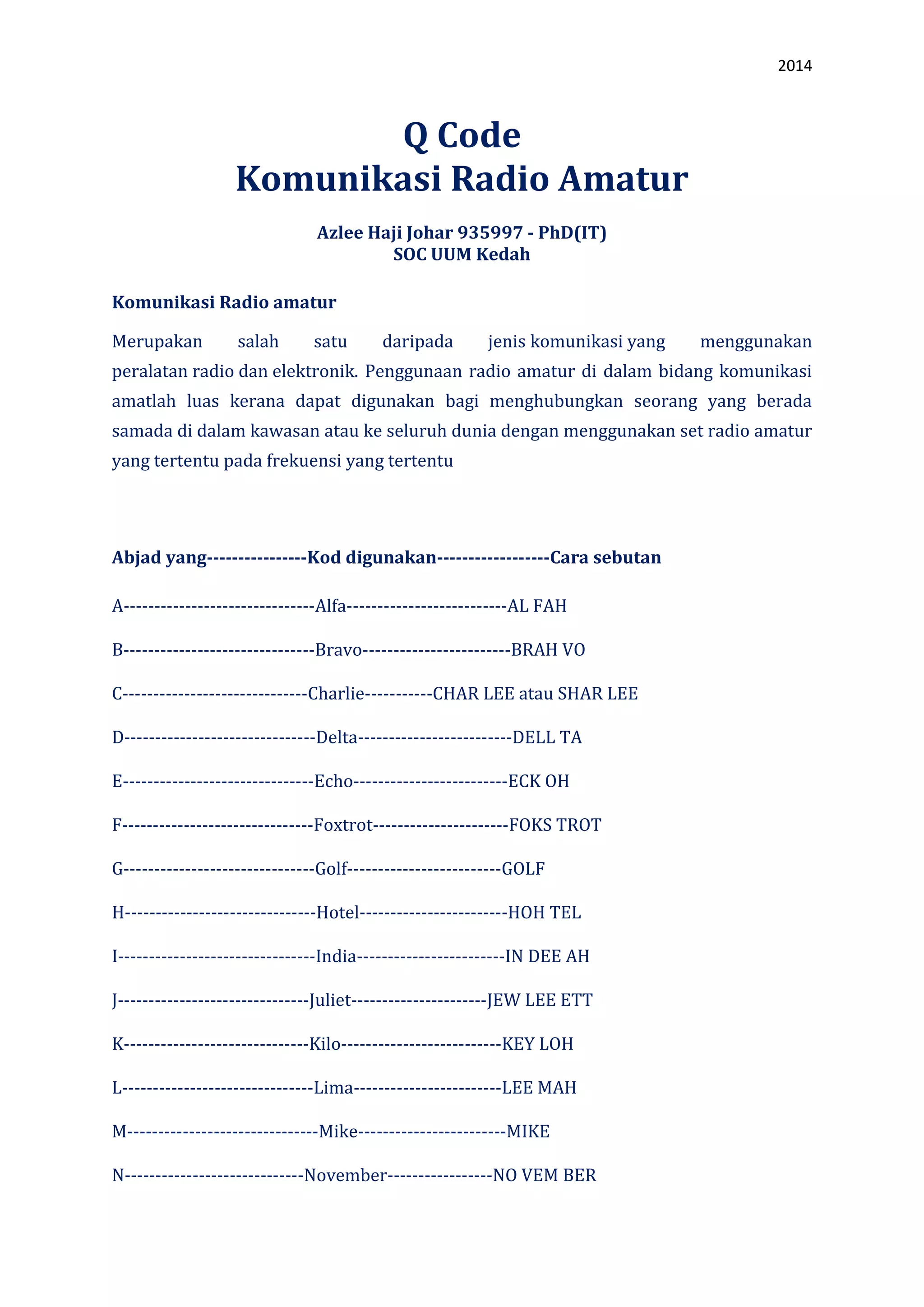 Kod komunikasi radio amatur | PDF