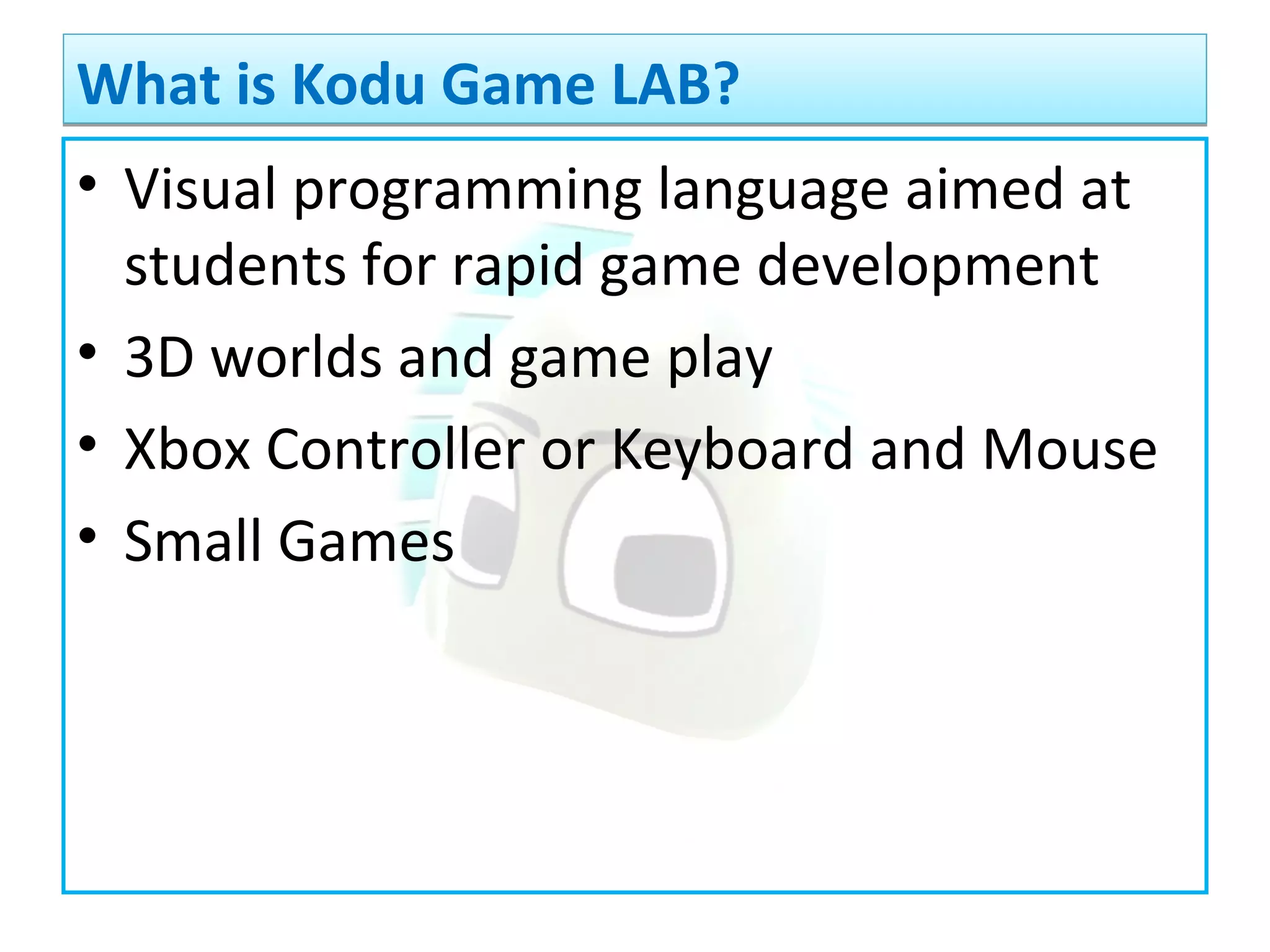 Kodu game design | PPT