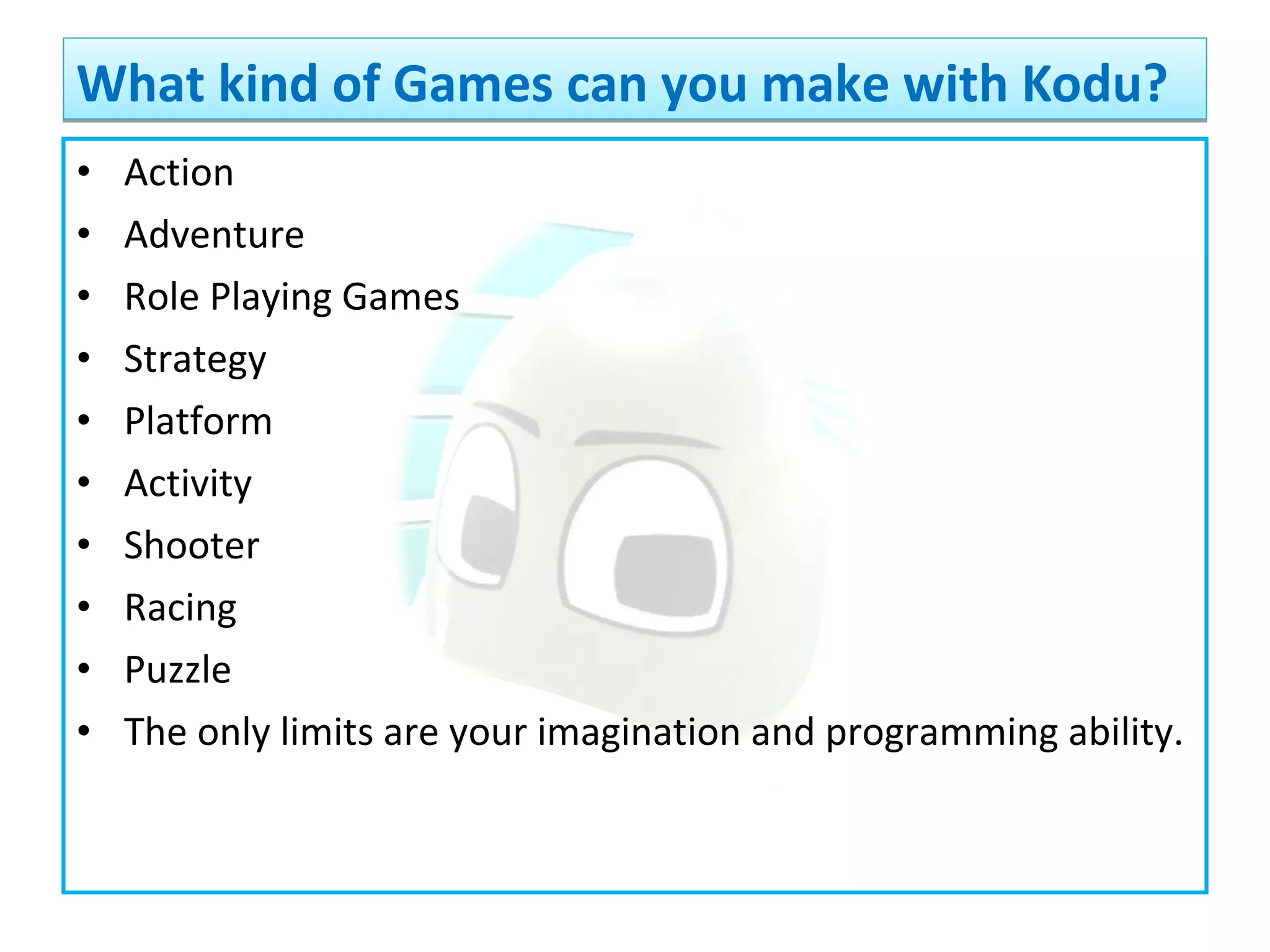 Kodu game design | PPT