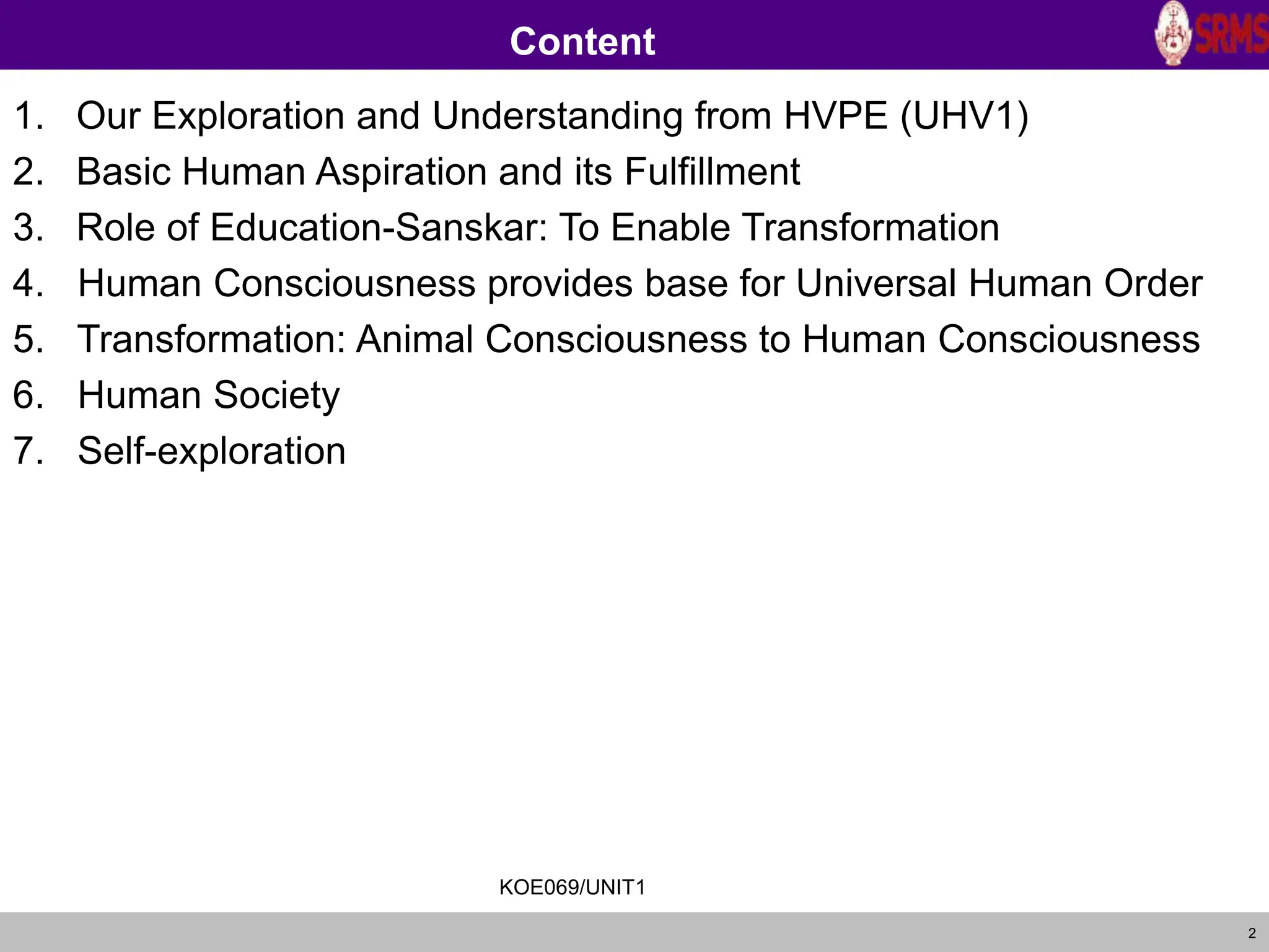 KOE069UNIT1,LEC3 (1).pptx. aktu Universal human value ppt | PPTX