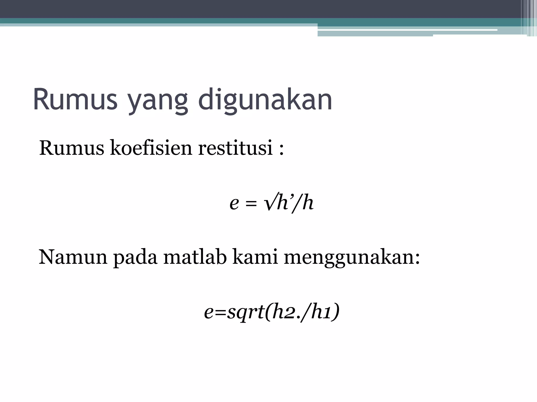 Koefisien restitusi | PPTX
