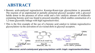 Koenigs knorr reaction and mechanism | PPTX