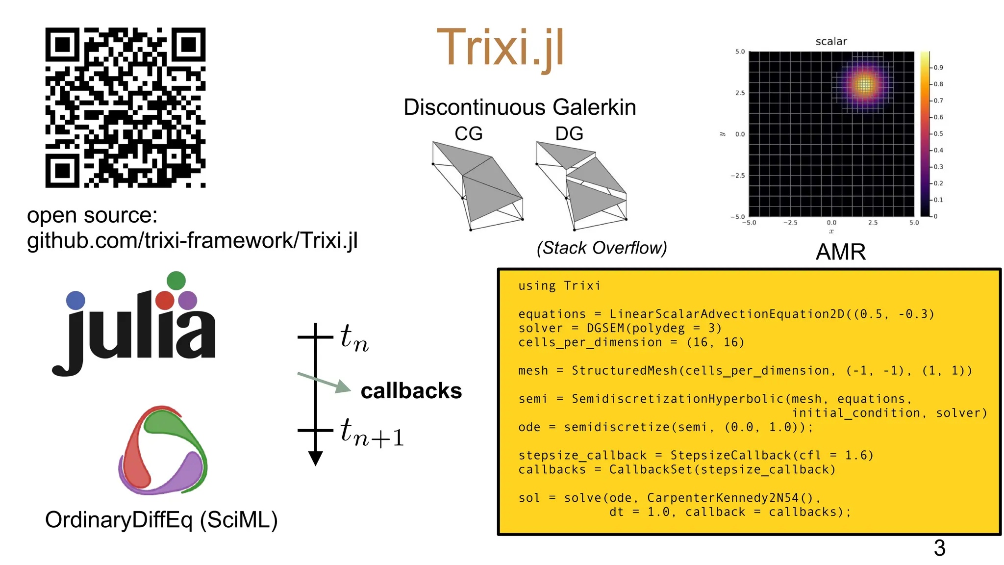 Adaptive Multiphysics Simulations Coupled in Trixi.jl