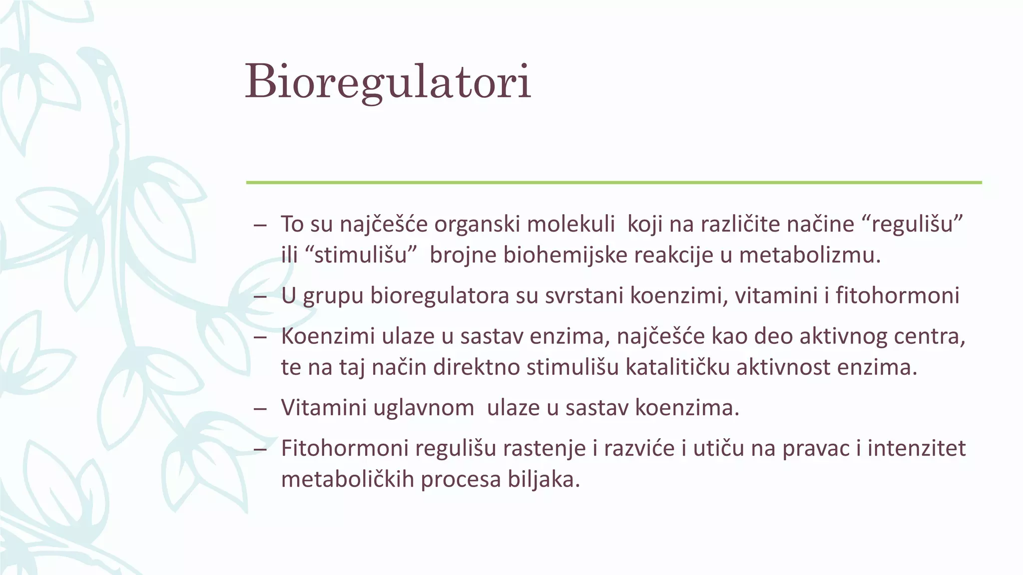 Koenzimi bioregulatori | PPTX