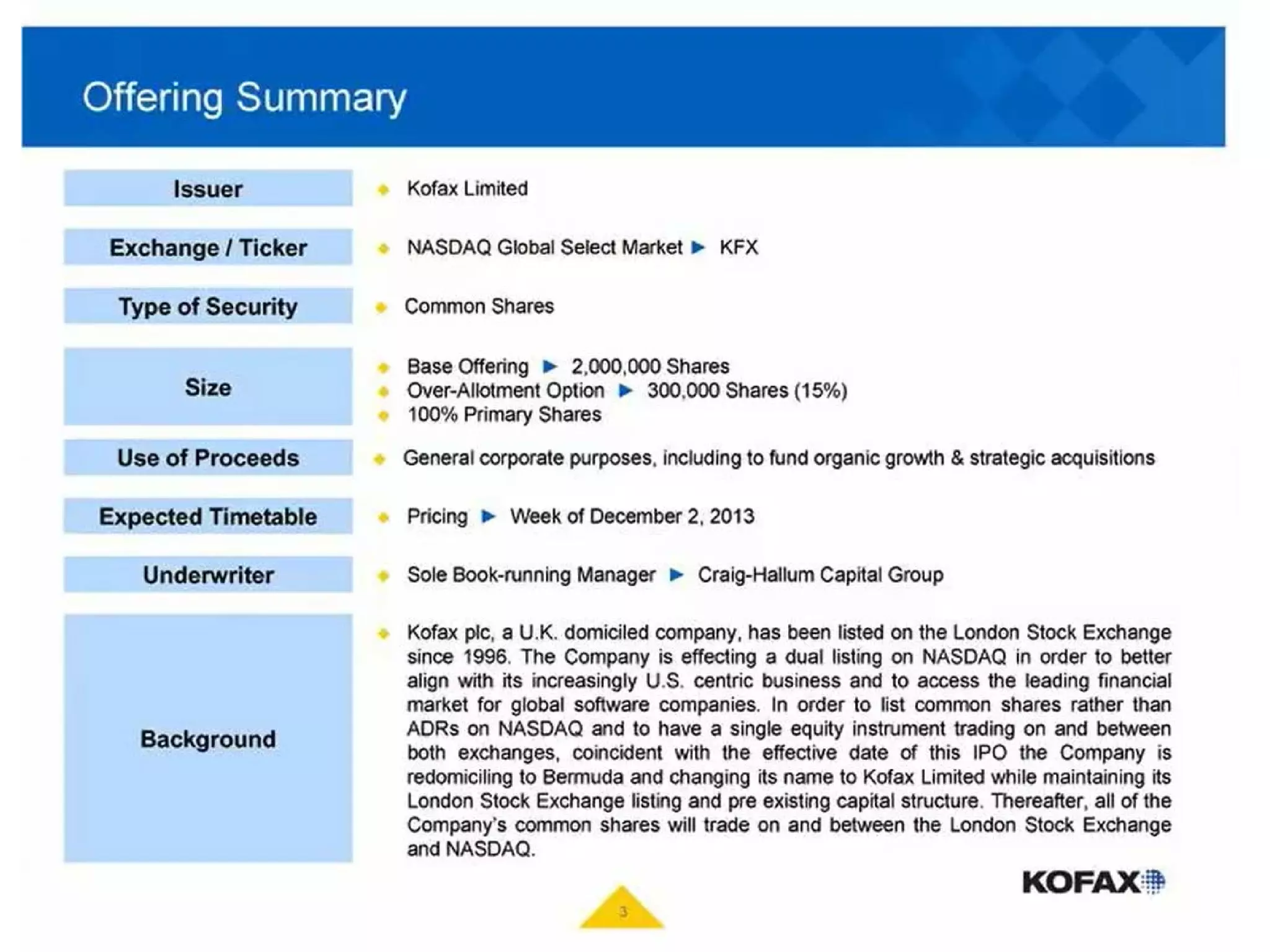 Kofax ipo roadshow investor presentation - dec 2013 | PPT