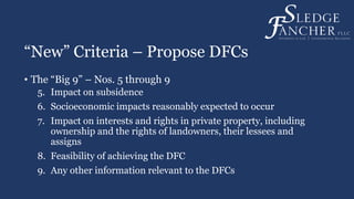 DFC Update and Explanatory Report, Kristen Fancher, Sledge Fancher ...
