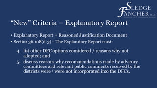 DFC Update and Explanatory Report, Kristen Fancher, Sledge Fancher ...